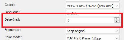 XMedia Recode - AMD AMF H.264 Codec Settings