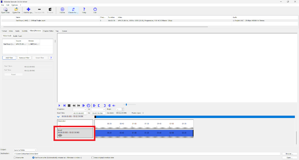 XMedia Recode - Invert video color