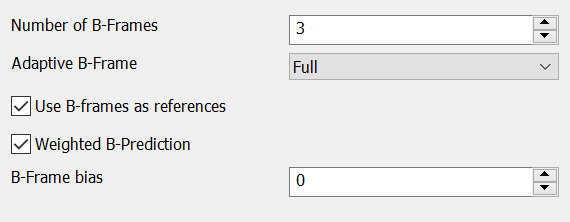 XMedia Recode | H.265 Codec: B-Frame Settings
