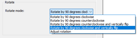 XMedia Recode - Rotate video filter