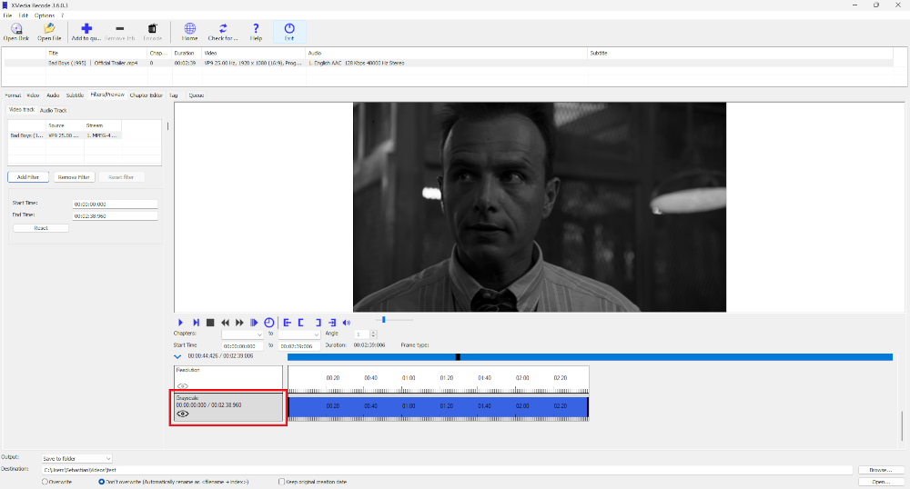 XMedia Recode - Video fade in / fade out Filter